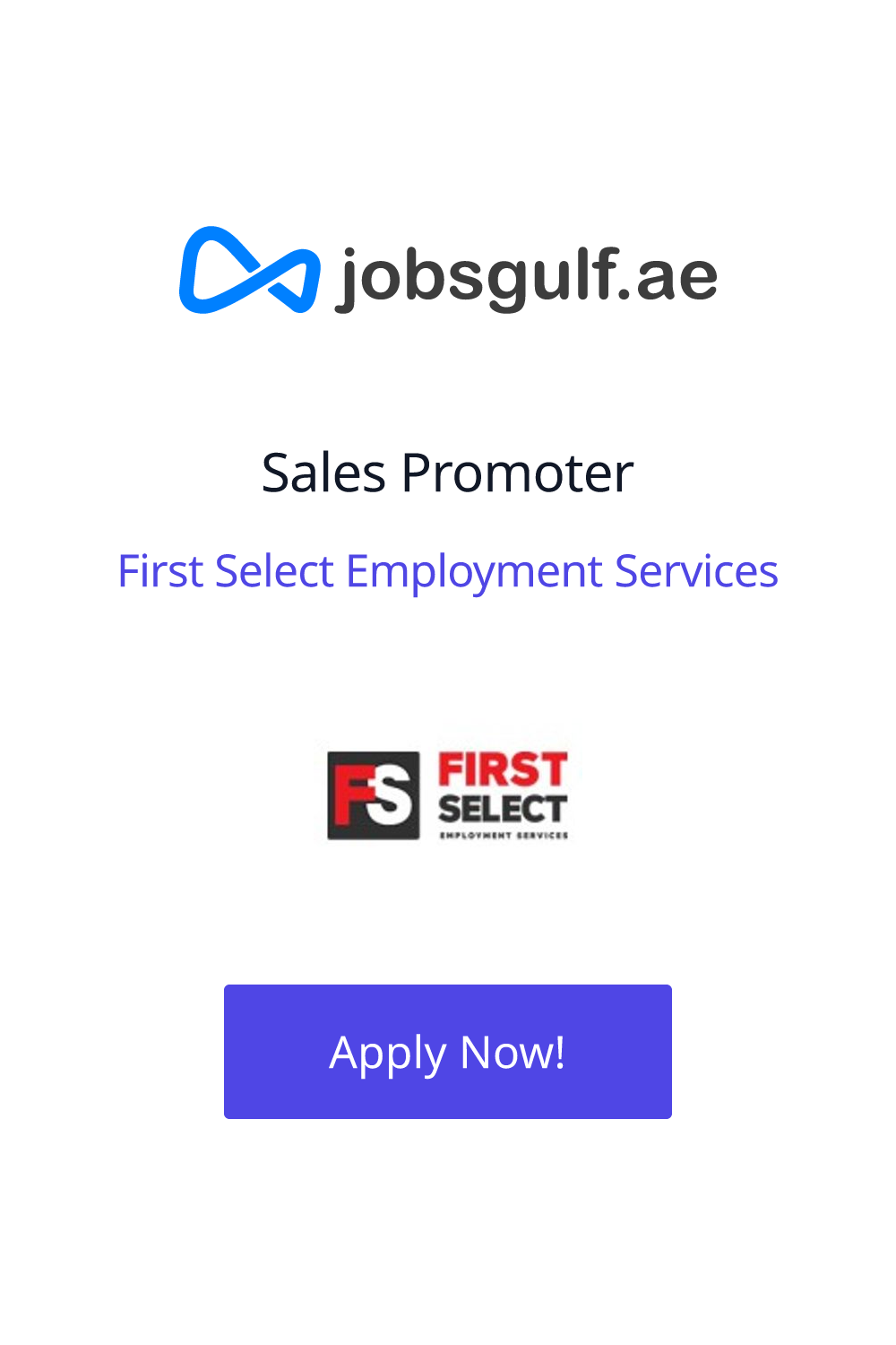 Sales Promoter at First Select Employment Services in Sharjah - 0 - 6 ...